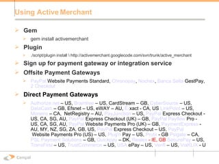 Active Merchant | PPT | Programming Languages | Computing