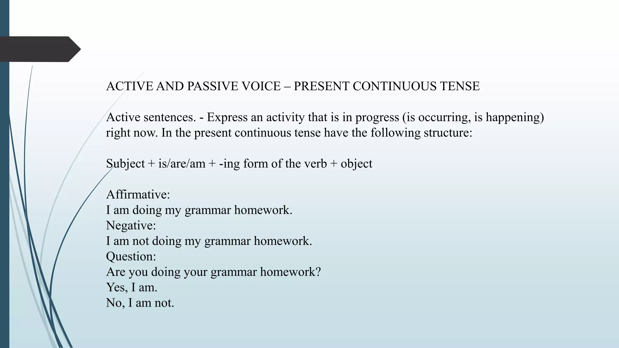 Active pasive-voice-continuous | PPT