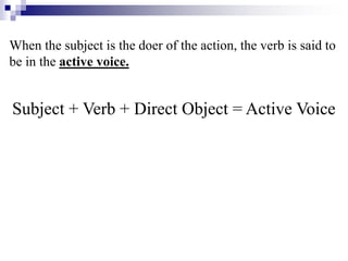 Powerpoint Presentation in English 6active and passive voice of the ...