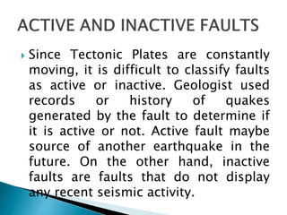 Active and inactive faults | PPTX