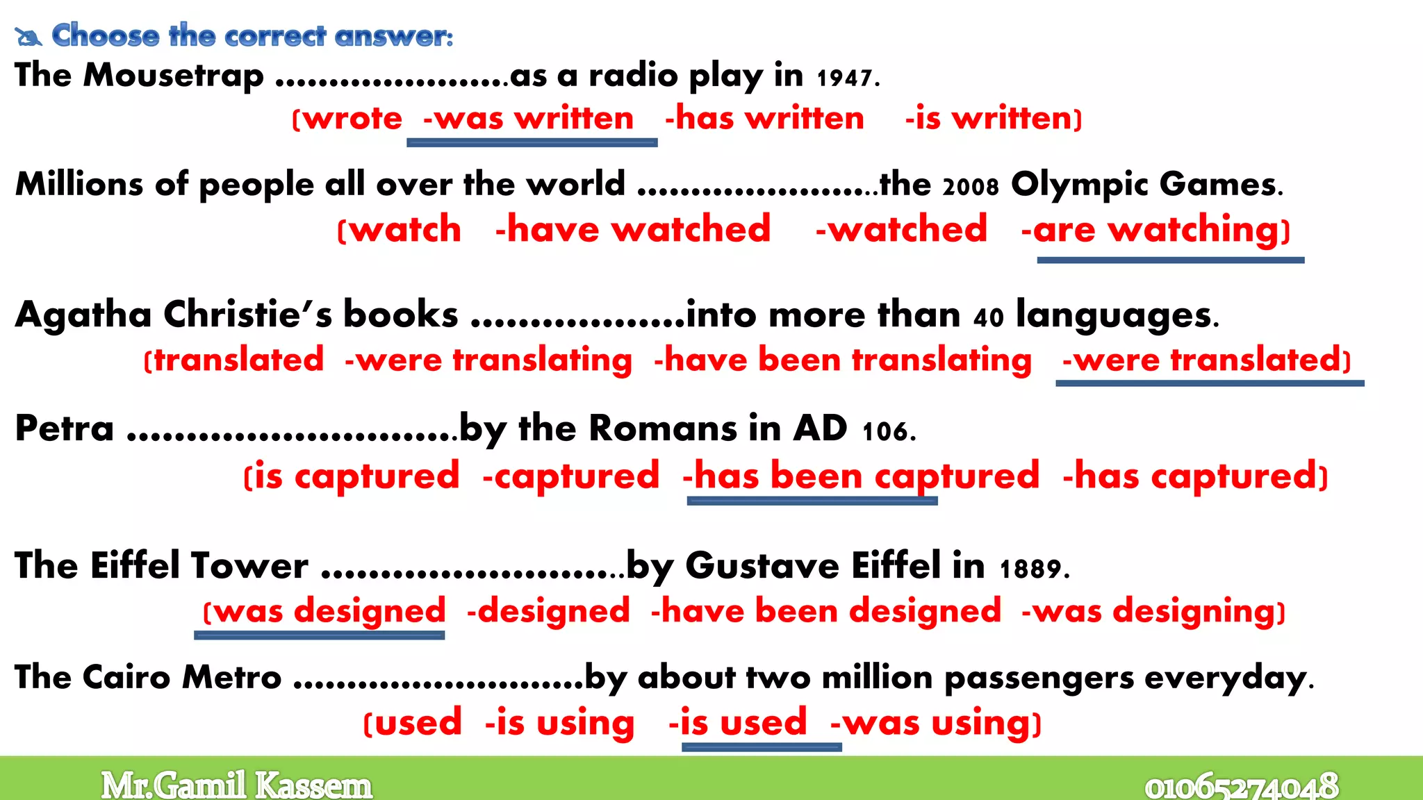 the passive voice secondary stage | PPT