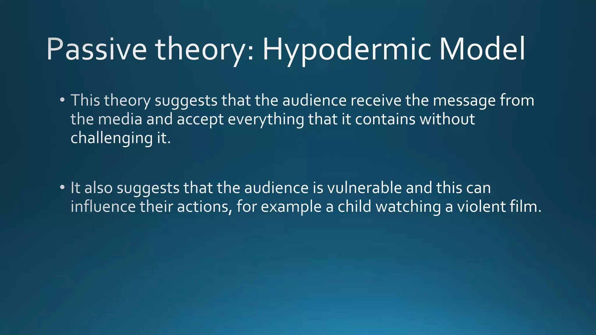 Active and passive audience theories | PPTX