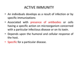 Active and passive immunity | PPTX