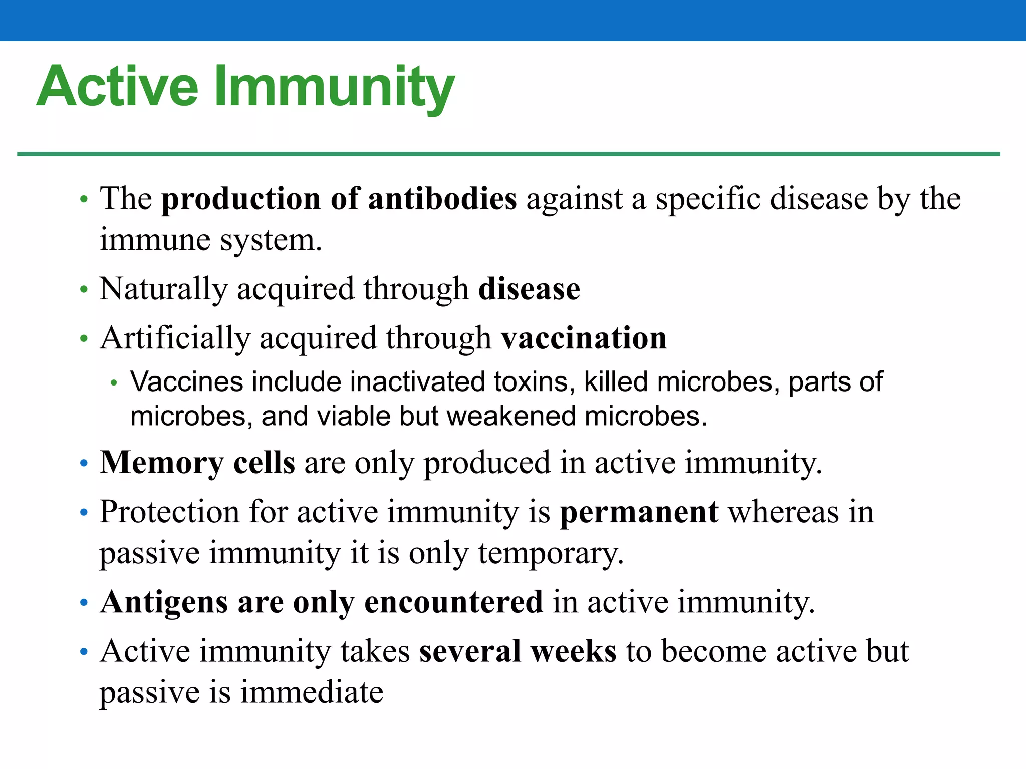 Active and passive immunity | PPTX