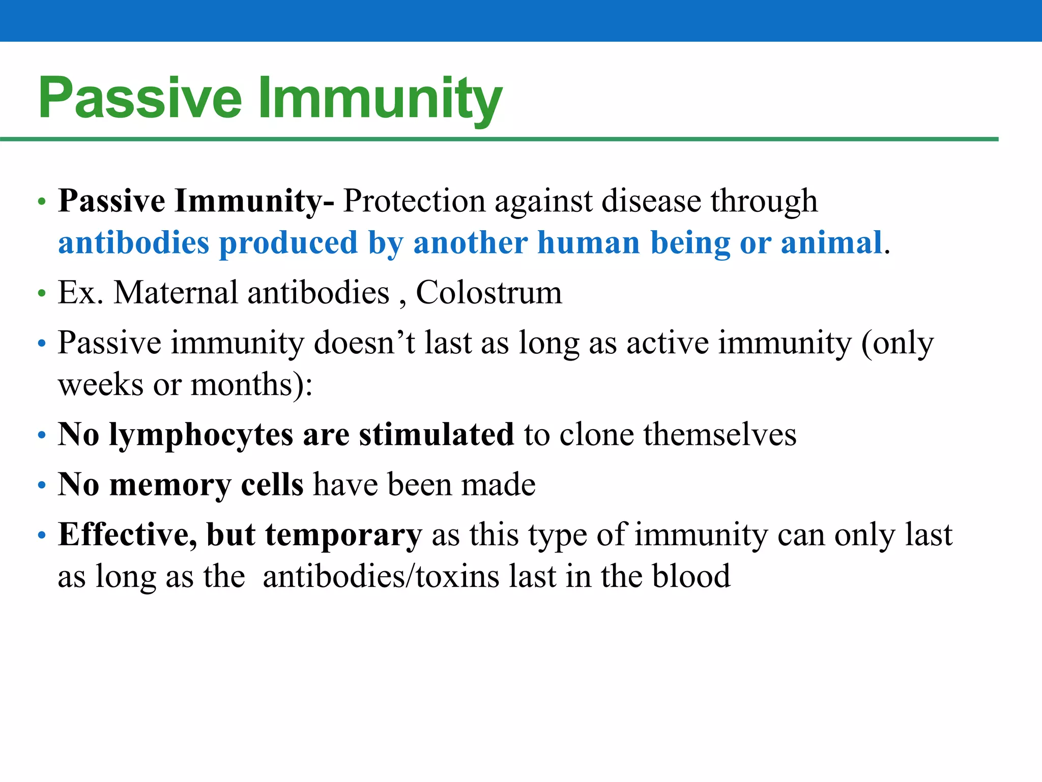 Active and passive immunity | PPTX