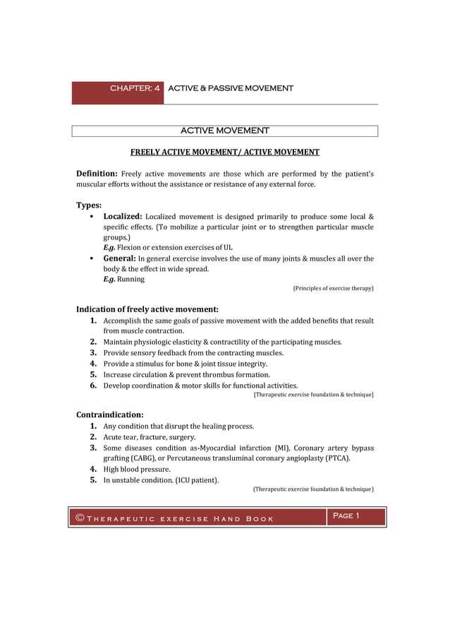 Active and passive movement | PDF | Physical Therapy | Wellness