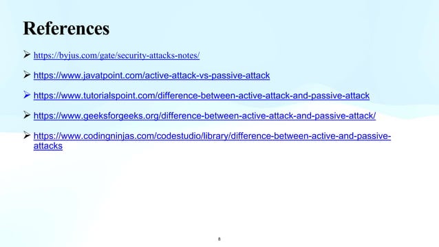 Active And Passive Network Attacks Pptx Information And Network Security Computing
