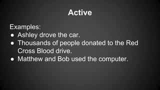 Active and passive tense | PPT