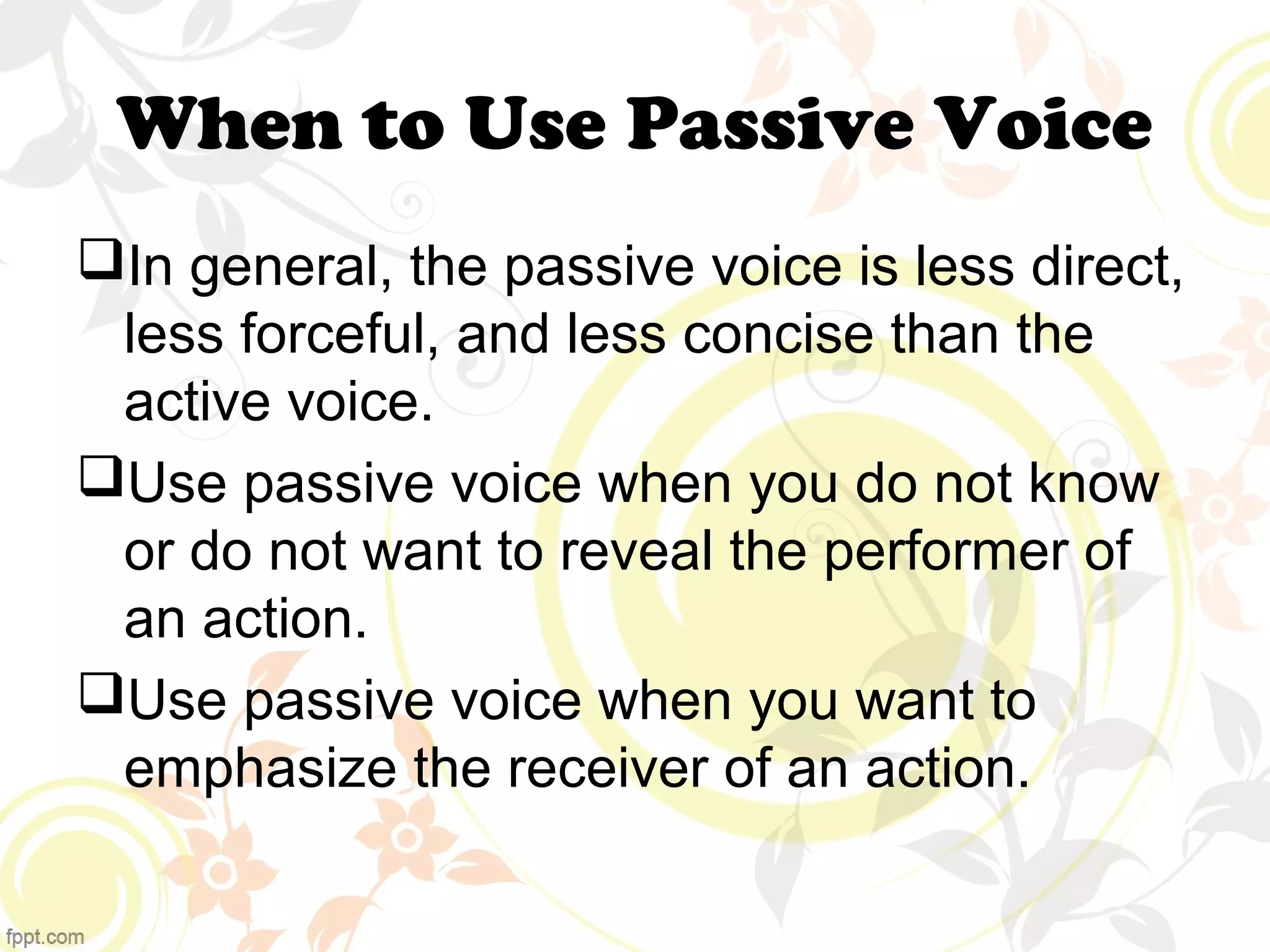 Active and passive voice | PPT