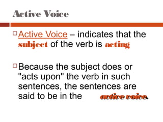 Active and passive voice | PPT