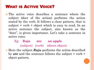 Active and Passive Voice | PDF