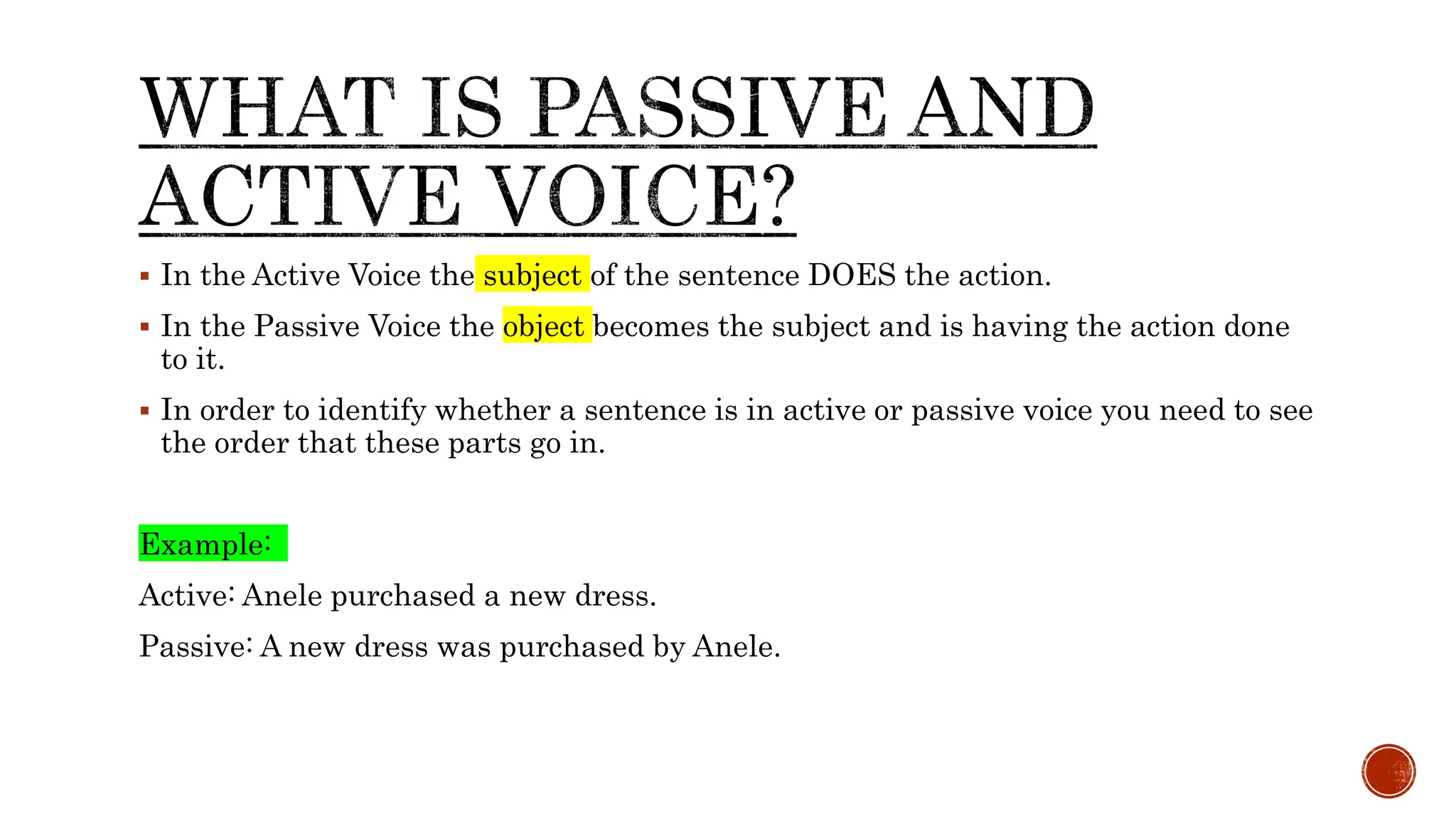 Active and Passive voice, English First Additional Language | PPTX