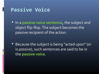 English 9 Active and Passive Voice a powerpoint presentation. | PPTX