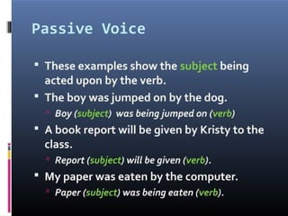 English 9 Active and Passive Voice a powerpoint presentation. | PPTX