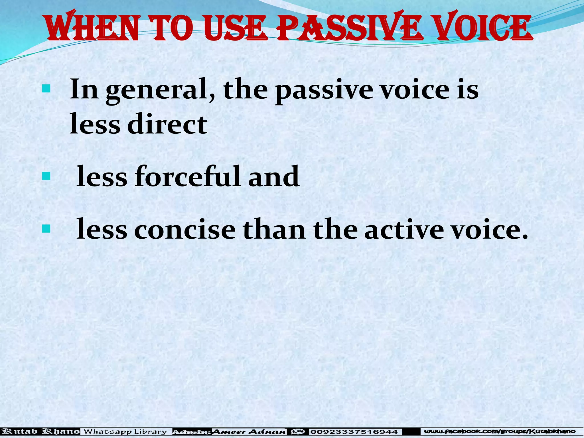 Active and passive voice | PDF