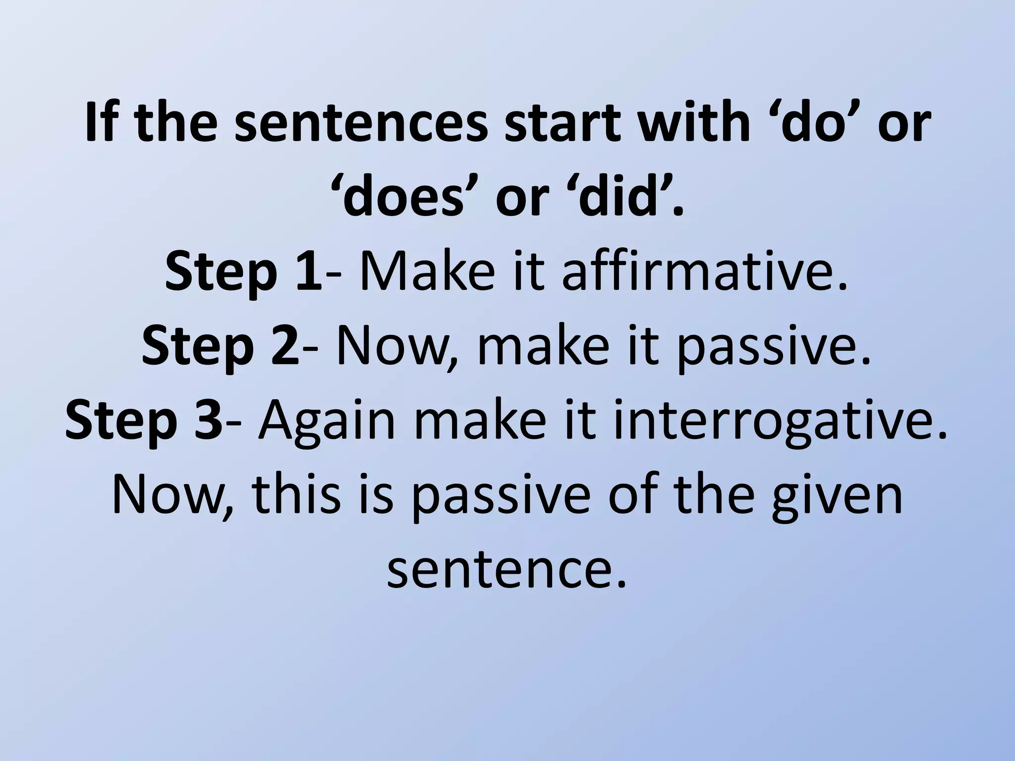 Active and passive voice( Interrogative Sentence) | PPTX