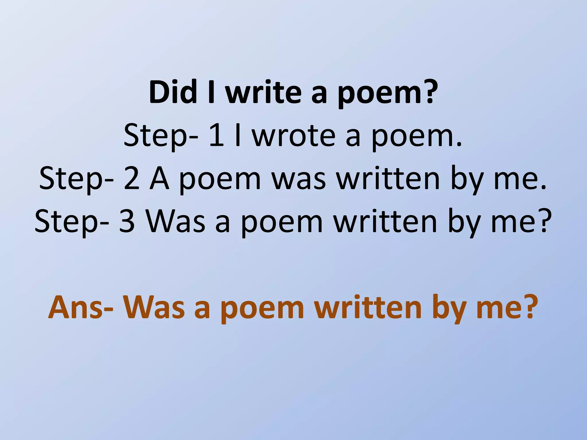 Active and passive voice( Interrogative Sentence) | PPTX