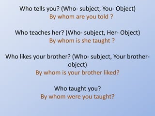 Active and passive voice( Interrogative Sentence) | PPTX