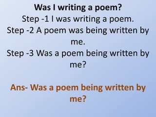 Active and passive voice( Interrogative Sentence) | PPTX