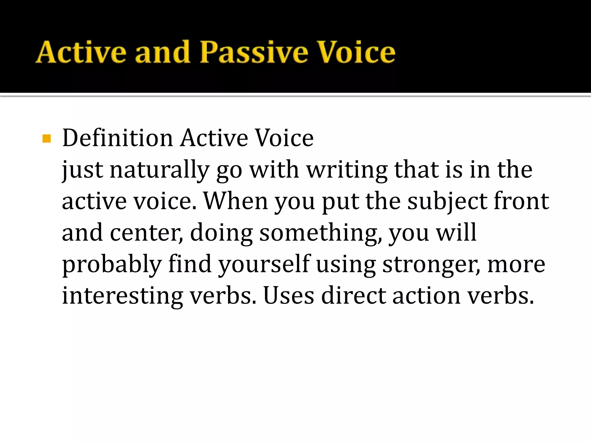 Active and passive voice ppt | PPT