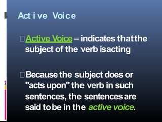 Active voice Tenses | PPTX