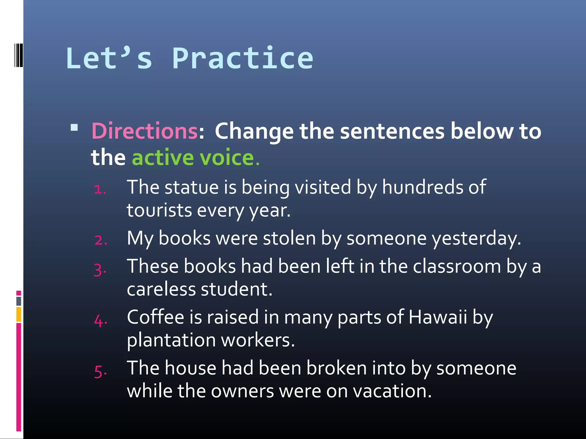 Active and passive voice ppt | PPT
