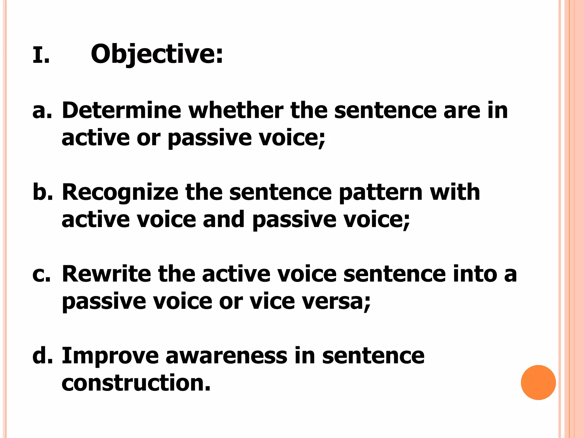 Active and passive voice ppt | PPTX