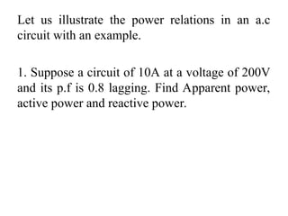 Active and reactive power and its equations | PPT