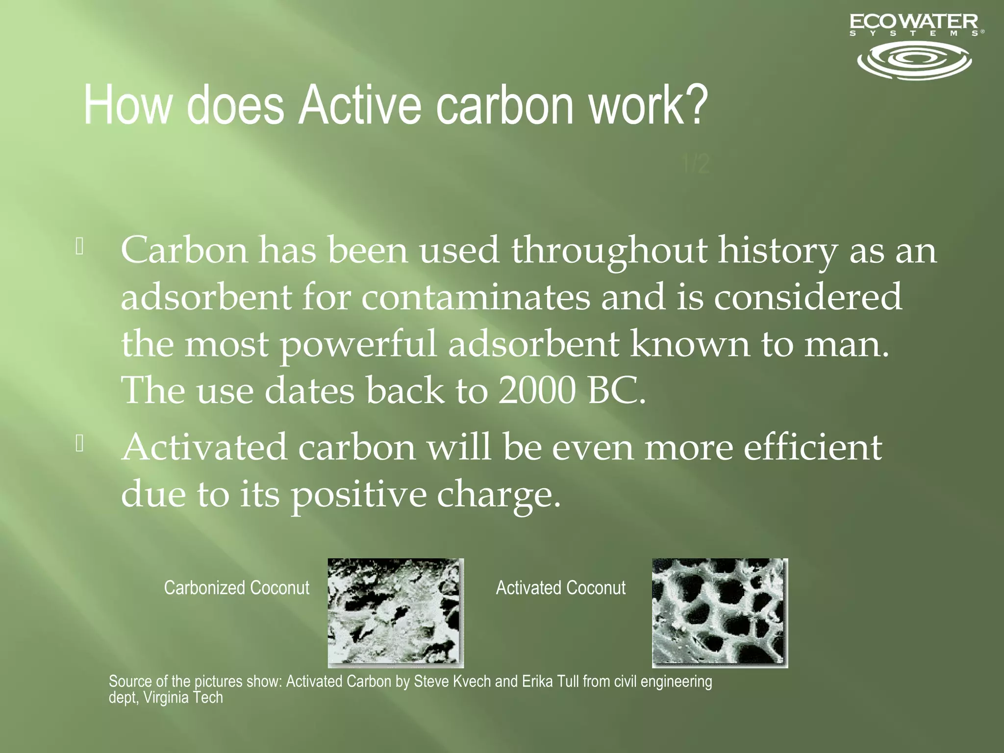 Active Carbon used for drinking filters - EcoWater UK | PPT