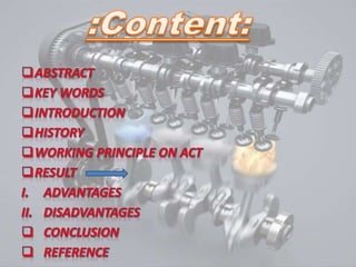 Active cylinder technology(ACT) | PPTX