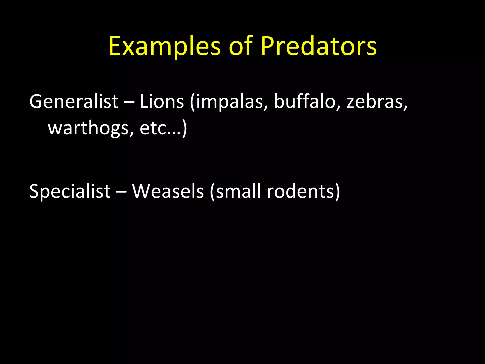 Active Defense and Predator Specialization | PPT