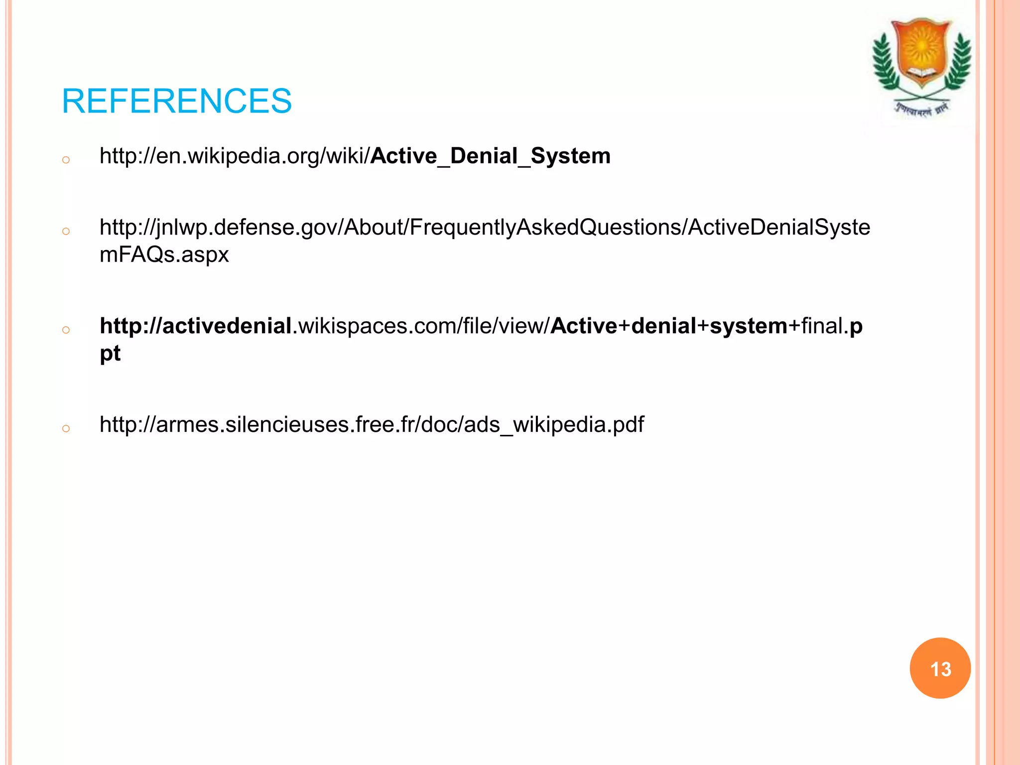 Active denial system | PPTX