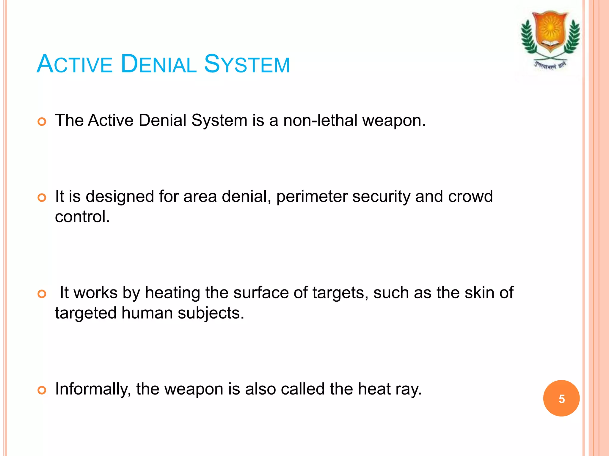 Active denial system | PPTX