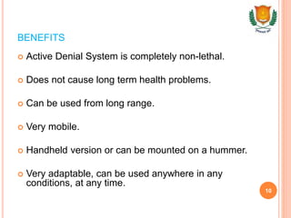 Active denial system | PPTX