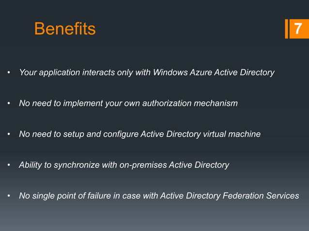 Windows Azure Active Directory | PPT
