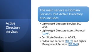 active directory.pptx | Operating Systems | Computer Software and Applications