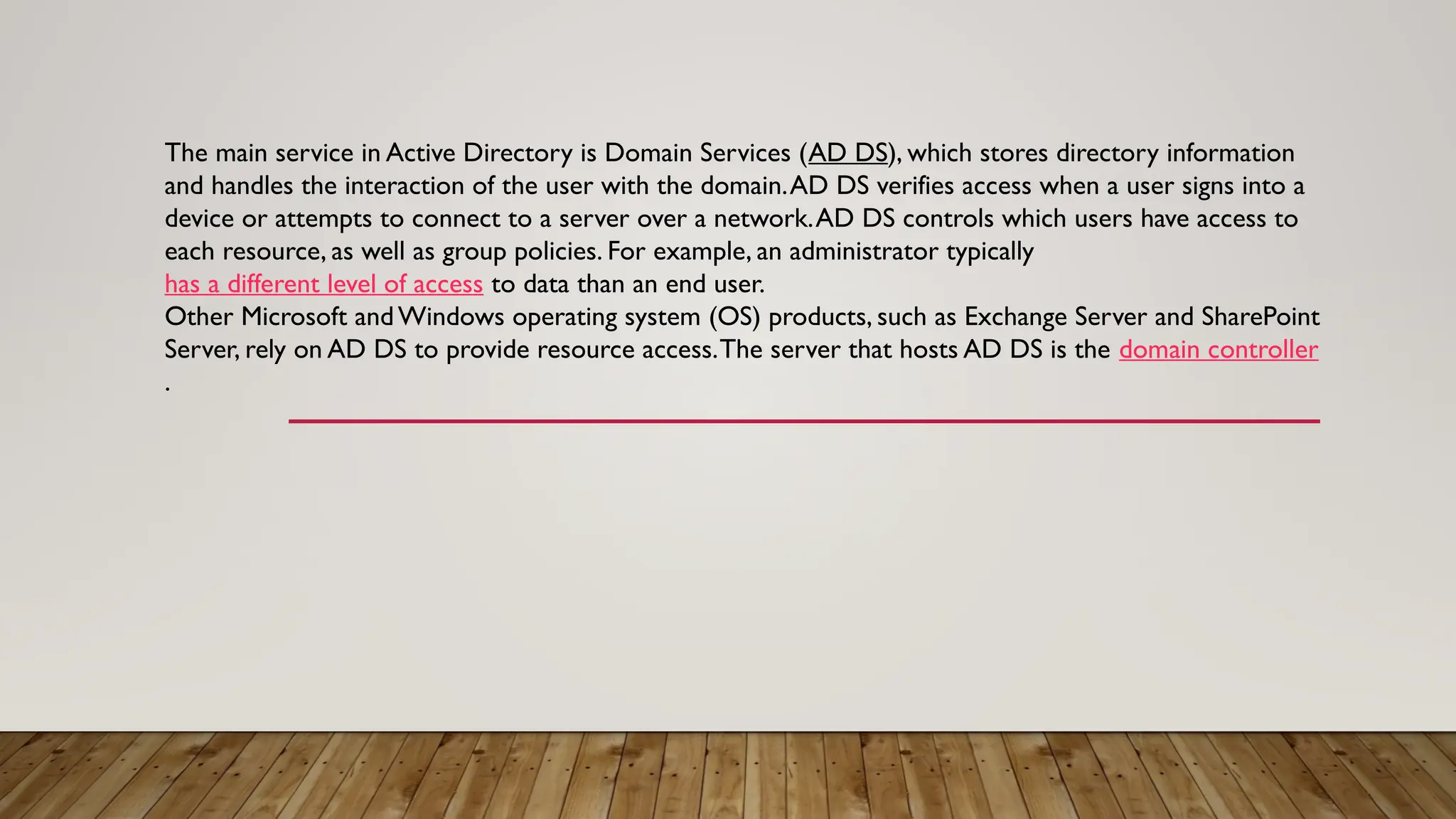 Active Directory Domain Services Presentation Ppt