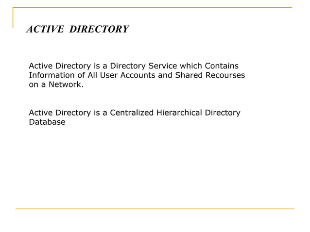 Active directory | PPT | Internet | Computing