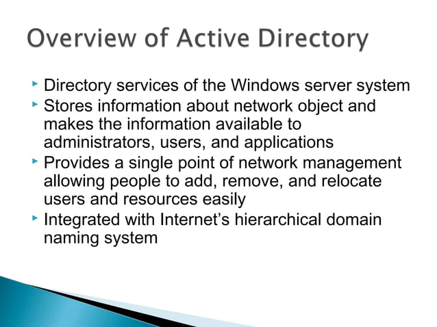 Active directory and application | PPT