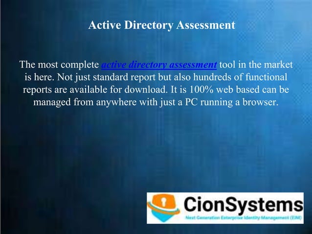 Active Directory Assessment, cionsystems.com.pptx