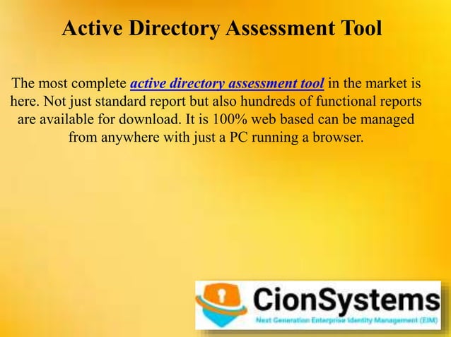Active Directory Assessment Tool, cionsystems.pptx