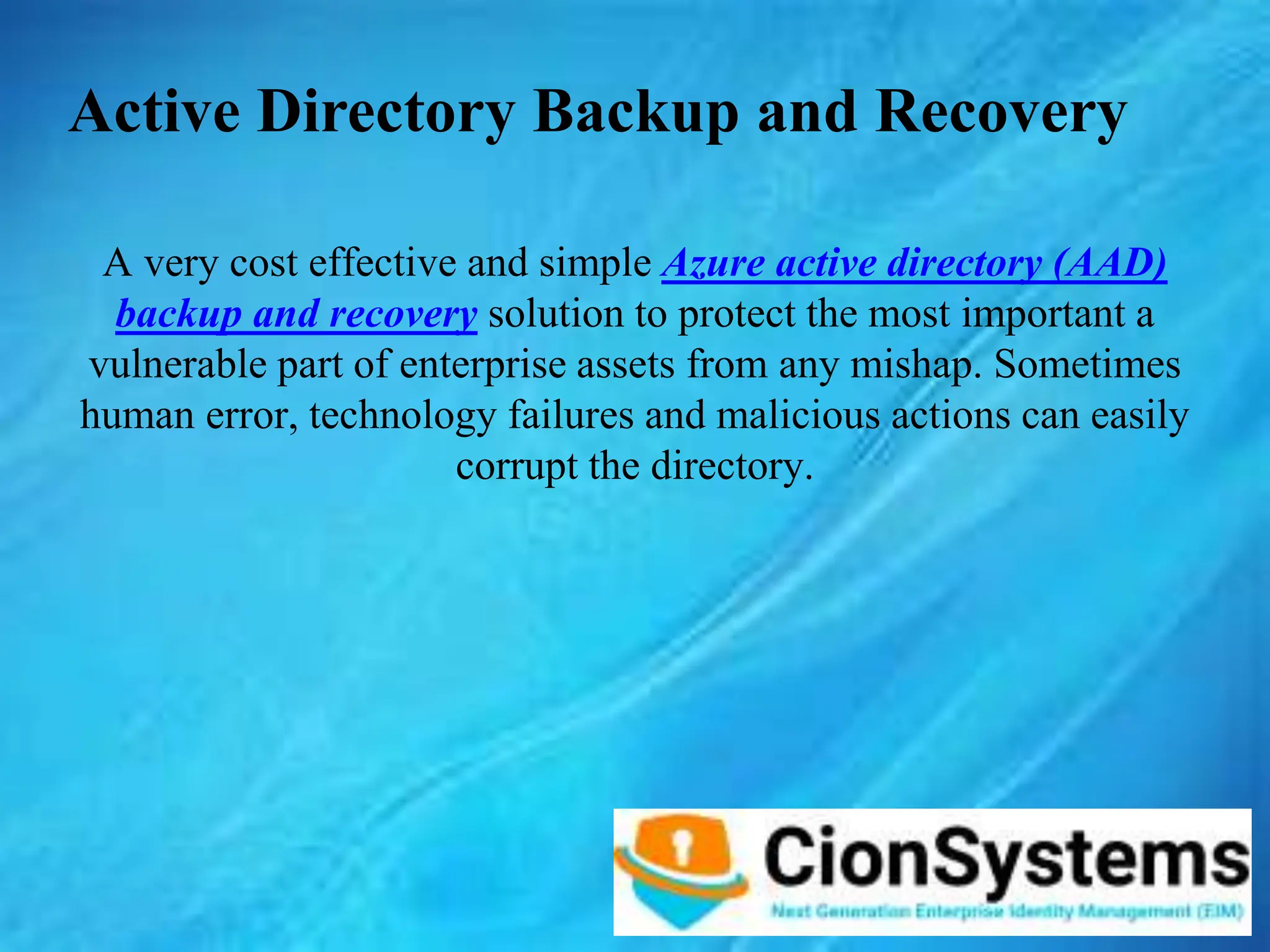 Active Directory Backup and Recovery, cionsystems.pptx