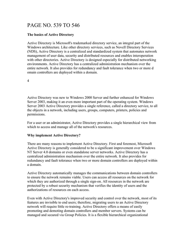 Active directory basics | PDF