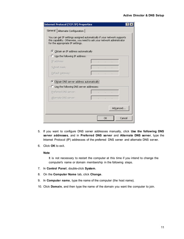 Active directory dns | DOC | Web Hosting | Internet