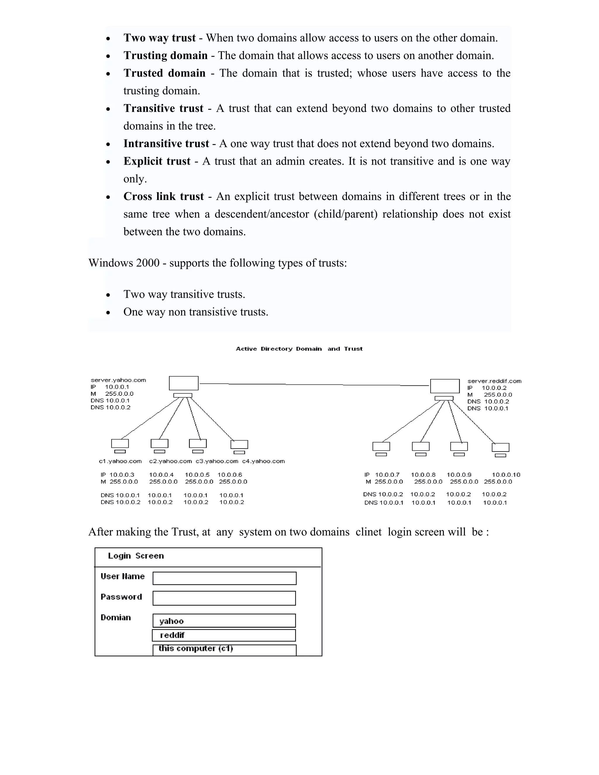 Active Directory Domain And Trust Doc Operating Systems Computer Software And Applications