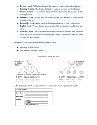 Active directory domain and trust | DOC | Operating Systems | Computer ...