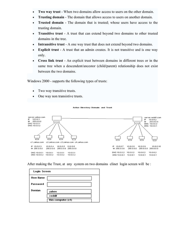 Active Directory Domain And Trust Doc Operating Systems Computer Software And Applications