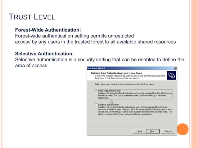 Active directory domain and trust | PPTX | Operating Systems | Computer ...