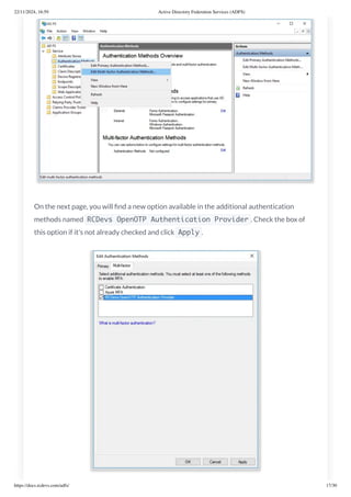 Active Directory Federation Services: OpenOTP Multi-Factor Authentication Integration with ADFS ...