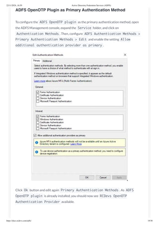 Active Directory Federation Services: OpenOTP Multi-Factor Authentication Integration with ADFS ...